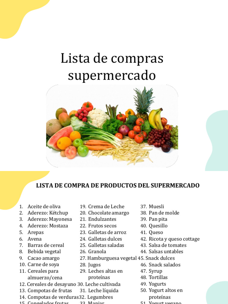Lista de compras marcas | PDF | Fruta | Cereales