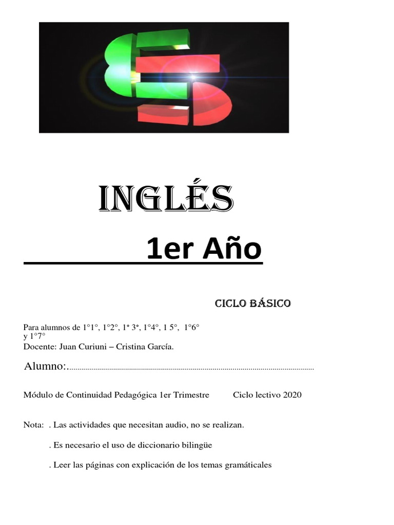 MODULO INGLES PRIMER AÑO | PDF | Verbo | Semántica