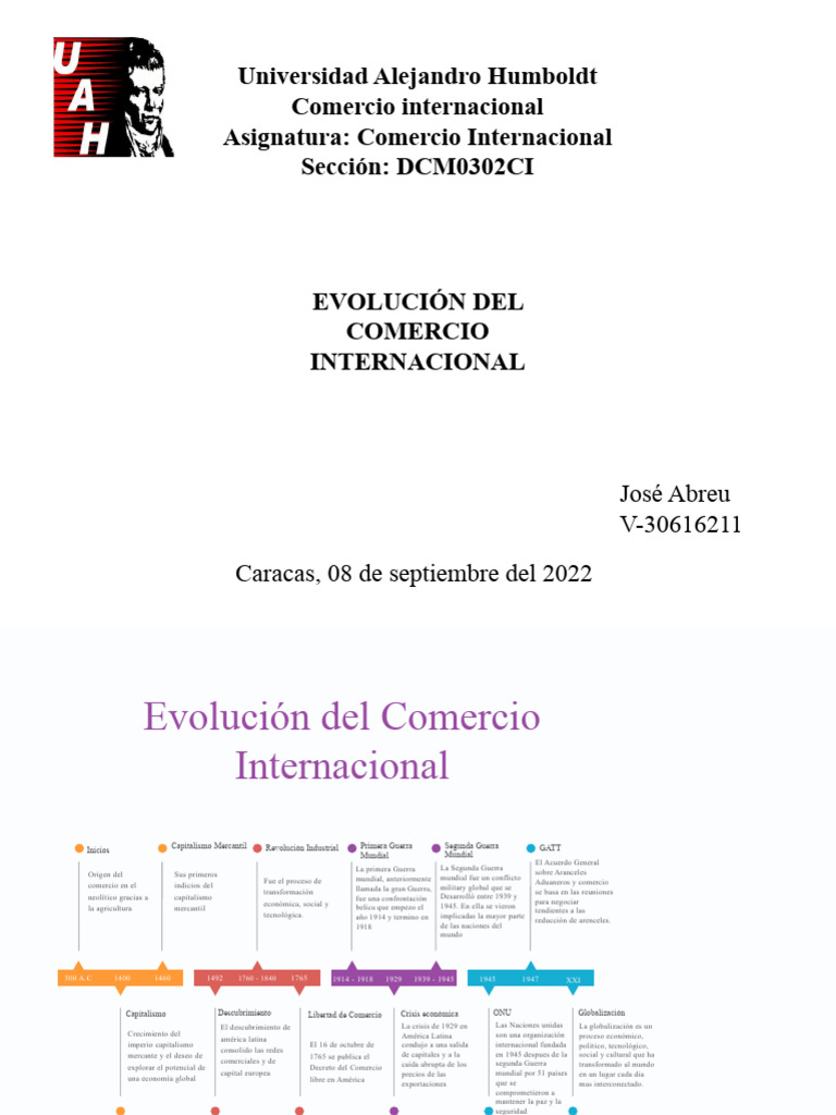 Evolucion Del Comercio Internacional | PDF | Comercio | Globalización