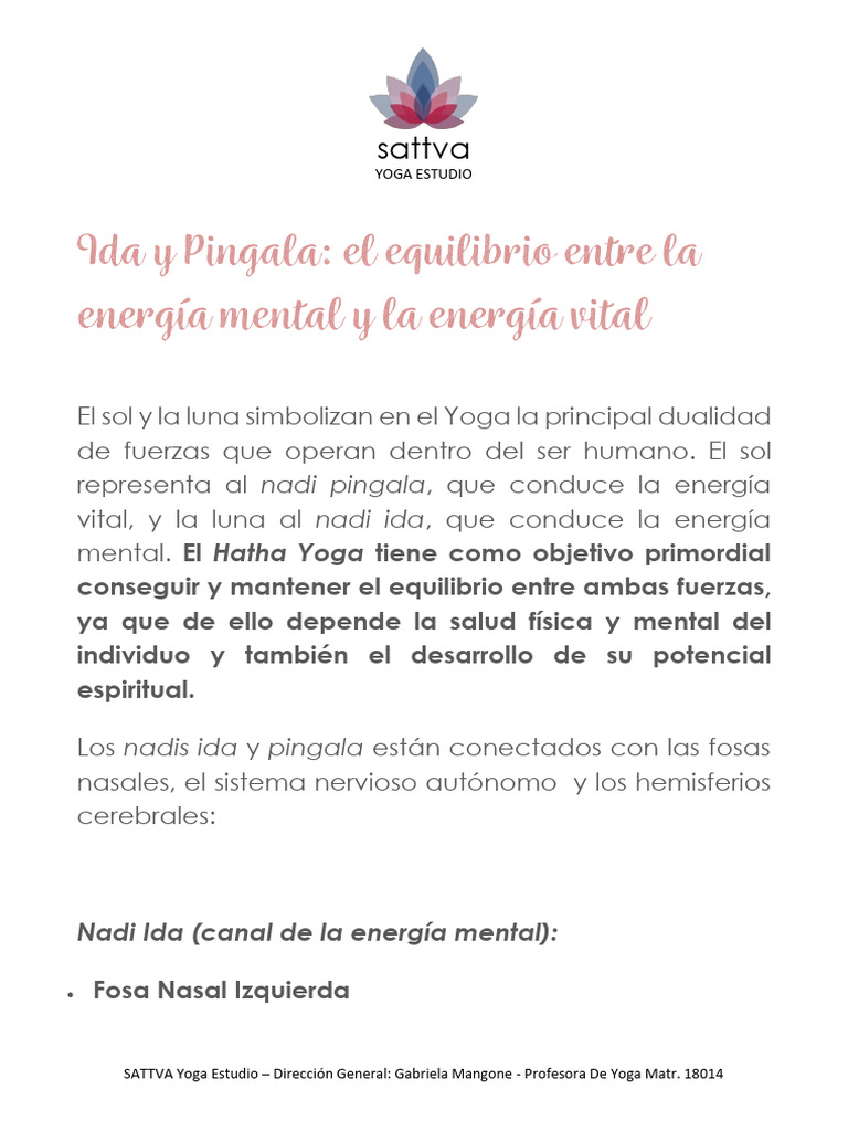 11 - Ida y Pingala. Swami Digambaranada Saraswati | PDF | Yoga | Mente