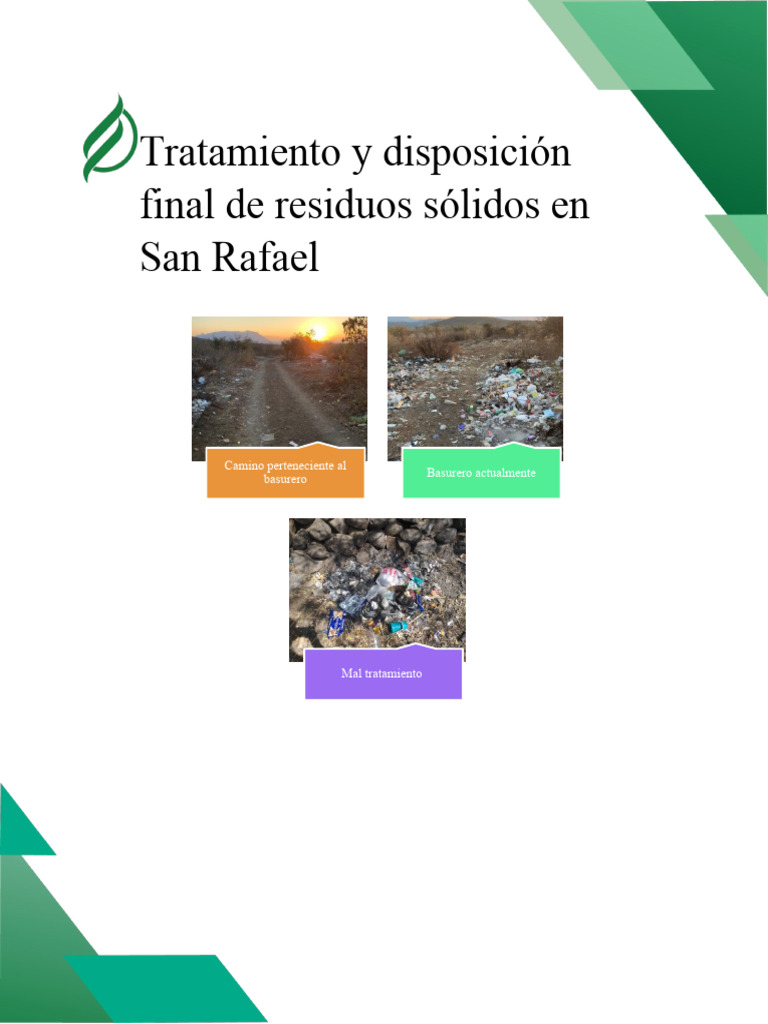 Tratamiento y disposición final de residuos sólidos en San Rafael (1) | PDF | Residuos | Vertedero