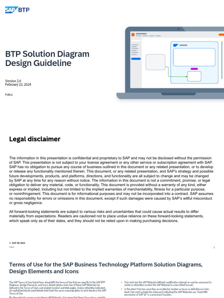 SAP BTP Solution Diagram Design Guideline v1 Public | PDF | Icon ...