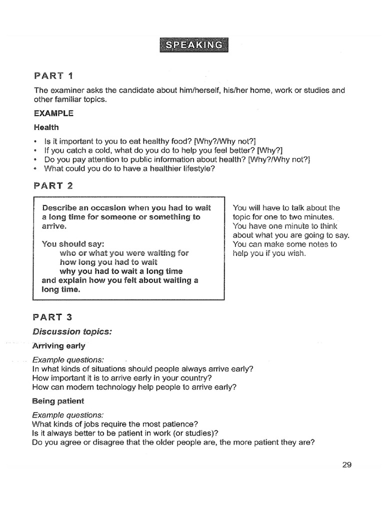 Ielts 12 - Test 5 - Speaking | PDF
