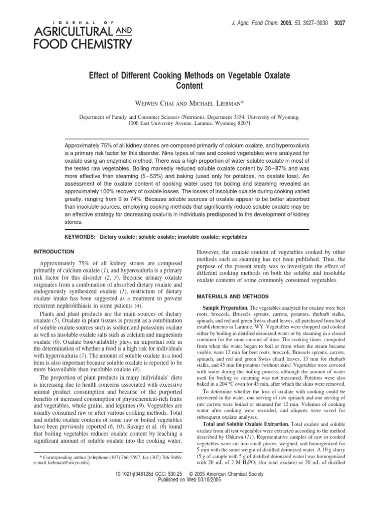 Chai 2005 | PDF | Spinach | Diet & Nutrition