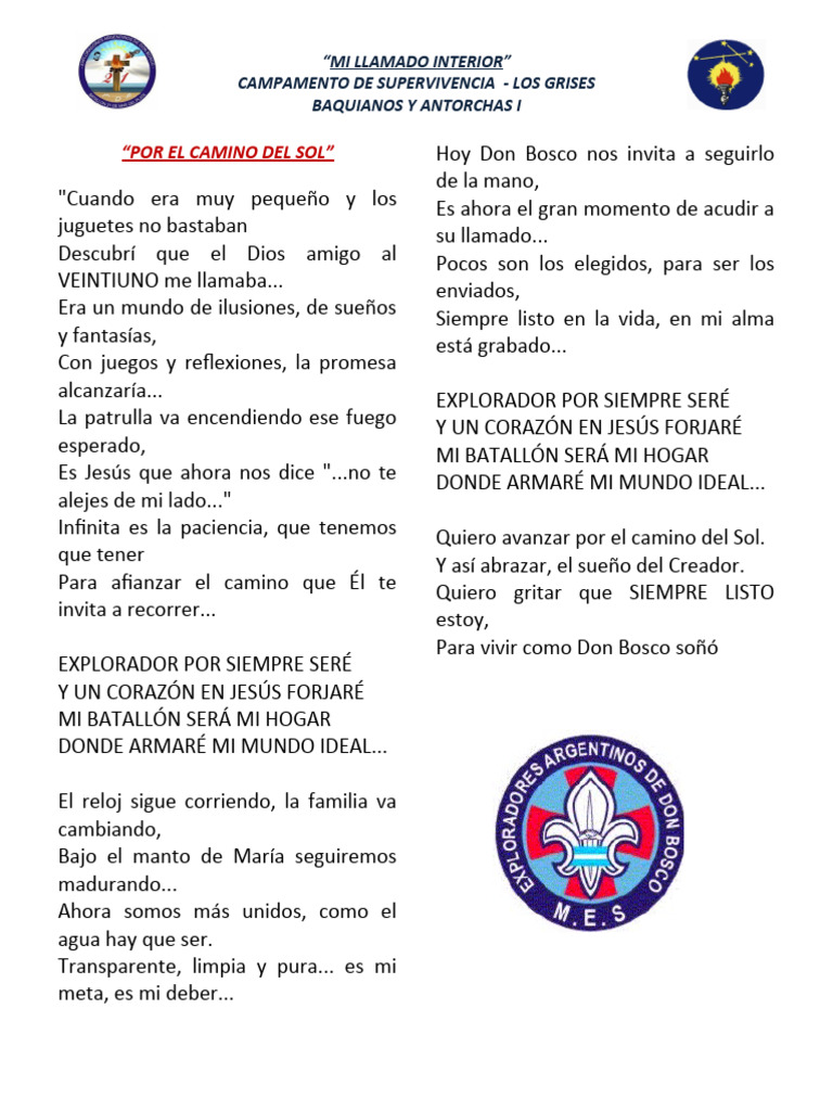 Letra por el camino del sol | PDF