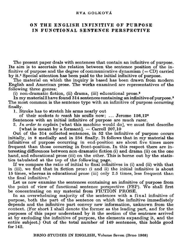 Infinitives 33 | PDF | Subject (Grammar) | English Language