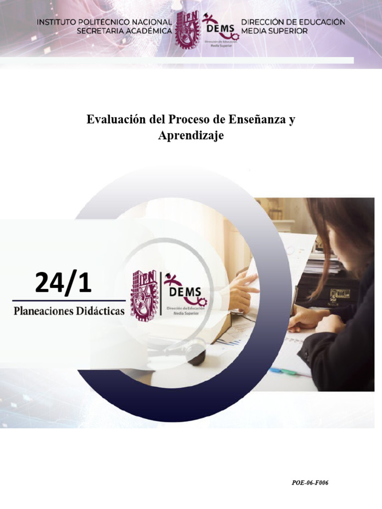 1) Evaluación Del Proceso de Enseñanza y Aprendizaje 24-1 | Descargar gratis PDF | Evaluación ...