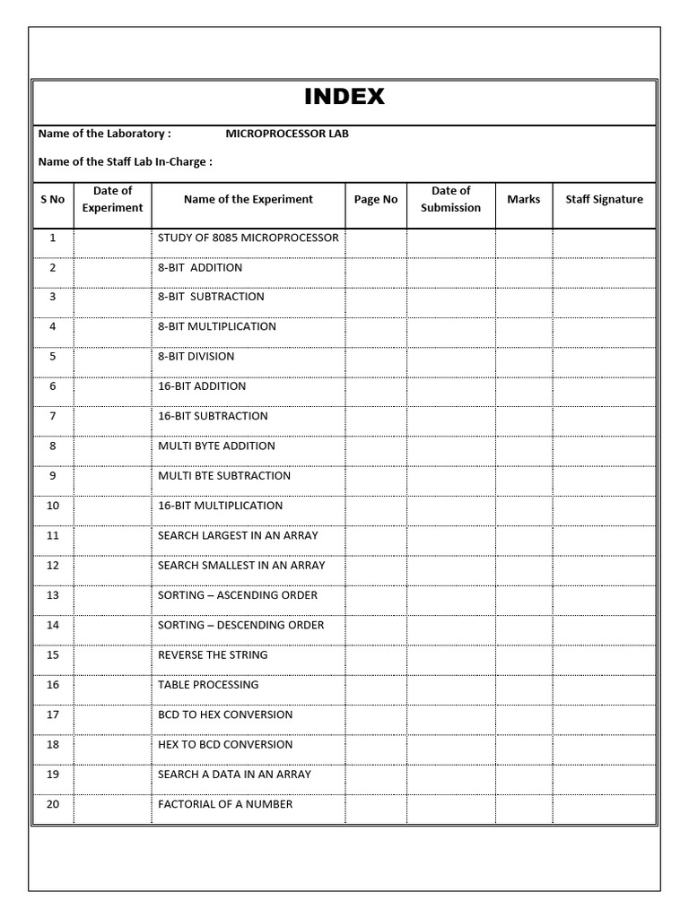 Microprocessor Lab Manual | Download Free PDF | Central Processing Unit | Digital Electronics
