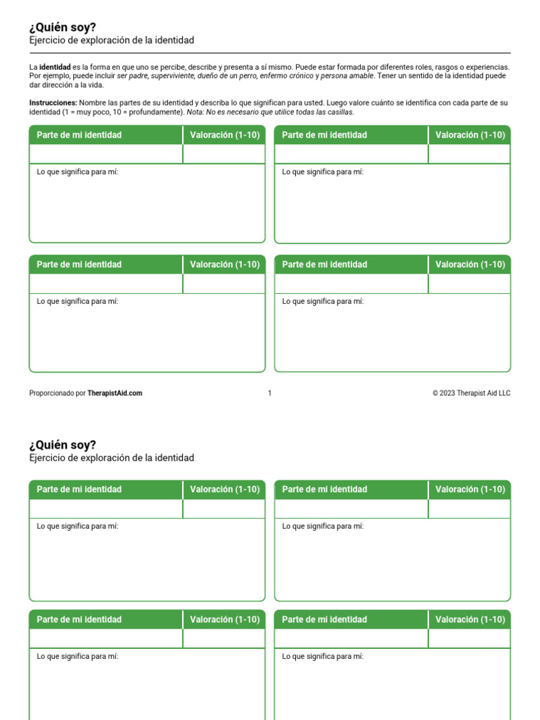 Who Am i Identity Exploration Exercise | PDF
