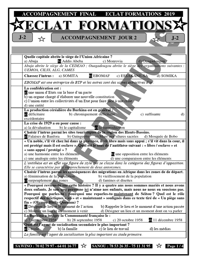Éclat Formations 2025 : Guide PDF | PDF | Afrique | Afrique de l'Ouest