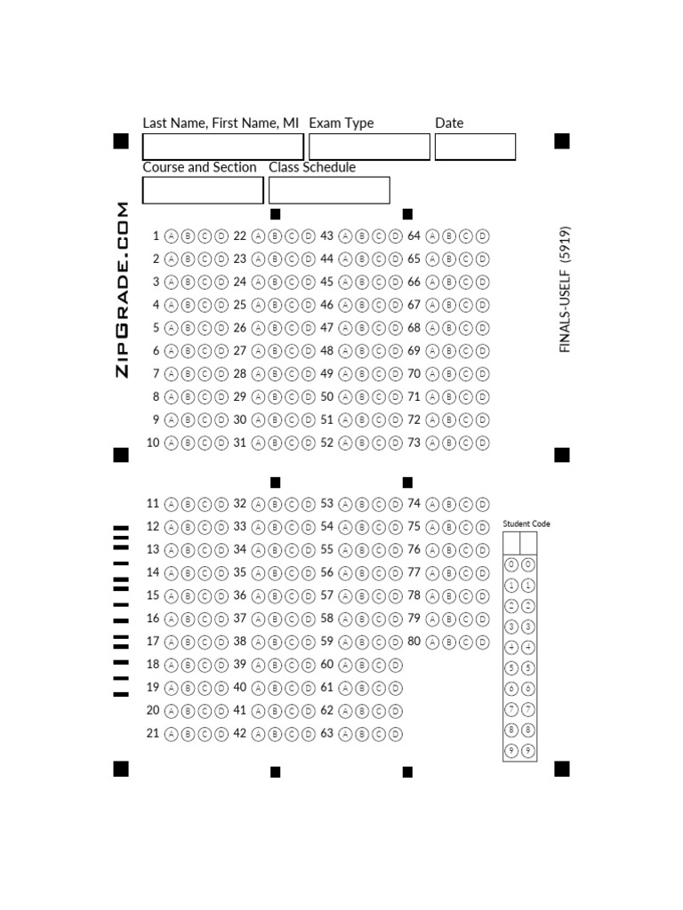 Finals - Answer Sheet | PDF