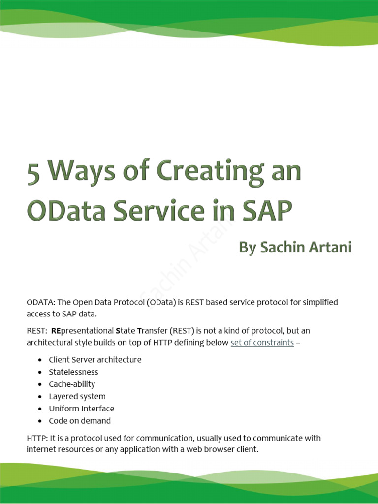 Create OData Services in SAP Guide | PDF | Software Engineering | Information Technology