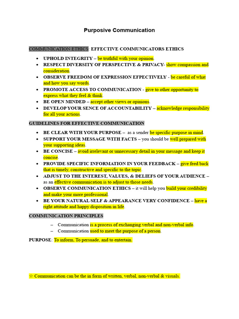 PURCOM-POINTERS | Download Free PDF | Communication | Human Communication
