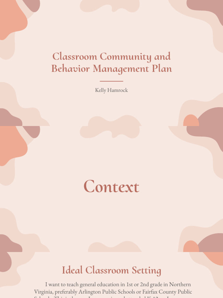 Classroom Community and Behavior Management Plan | PDF | Learning ...