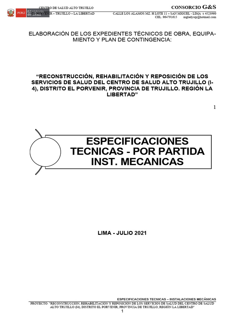 Especificaciones Tecnicas - Por Partida Inst. Mecanicas | Descargar gratis PDF | Cobre | Tubería ...
