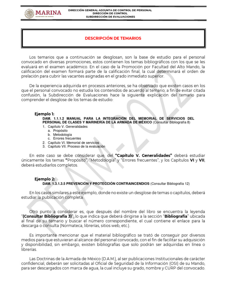 Descripción de Temarios: Ejemplo 1 | PDF | México | Teniente