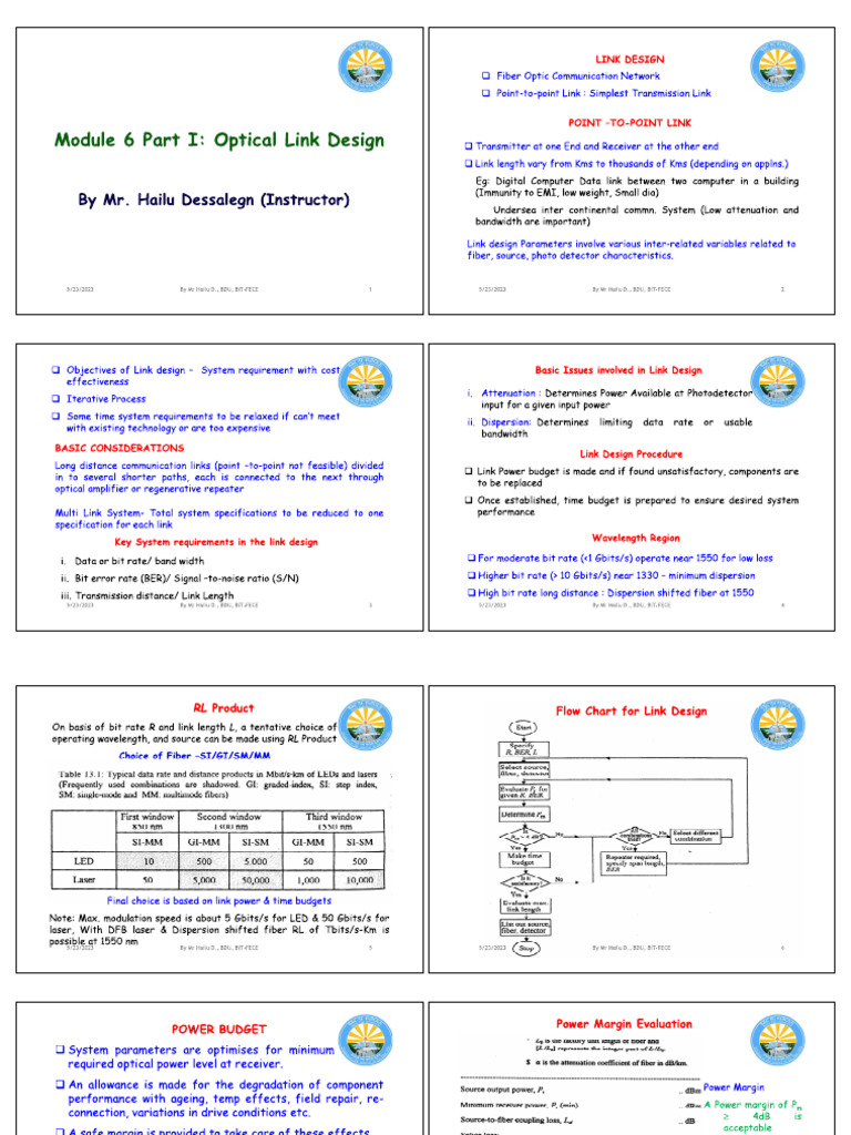 Module 6 Optical Systems Design and Networking 4X1 | PDF