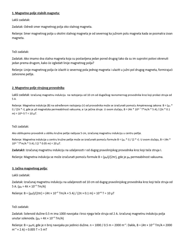 Fizika - Prvi Kontrolni | PDF