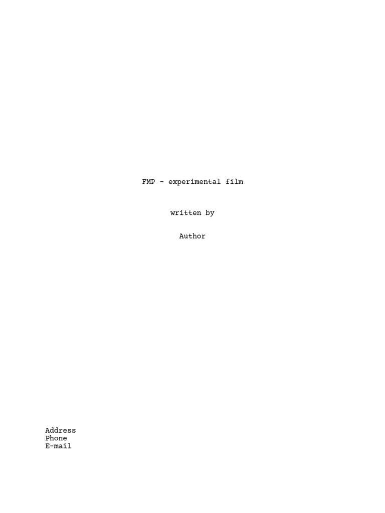 FMP - Experimental Film | PDF