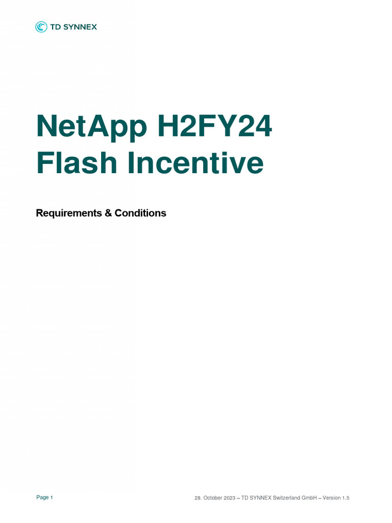 NetApp Flash Incentive 2nd HY FY24 Requirements and Conditions 1 | PDF | Taxes | Indemnity