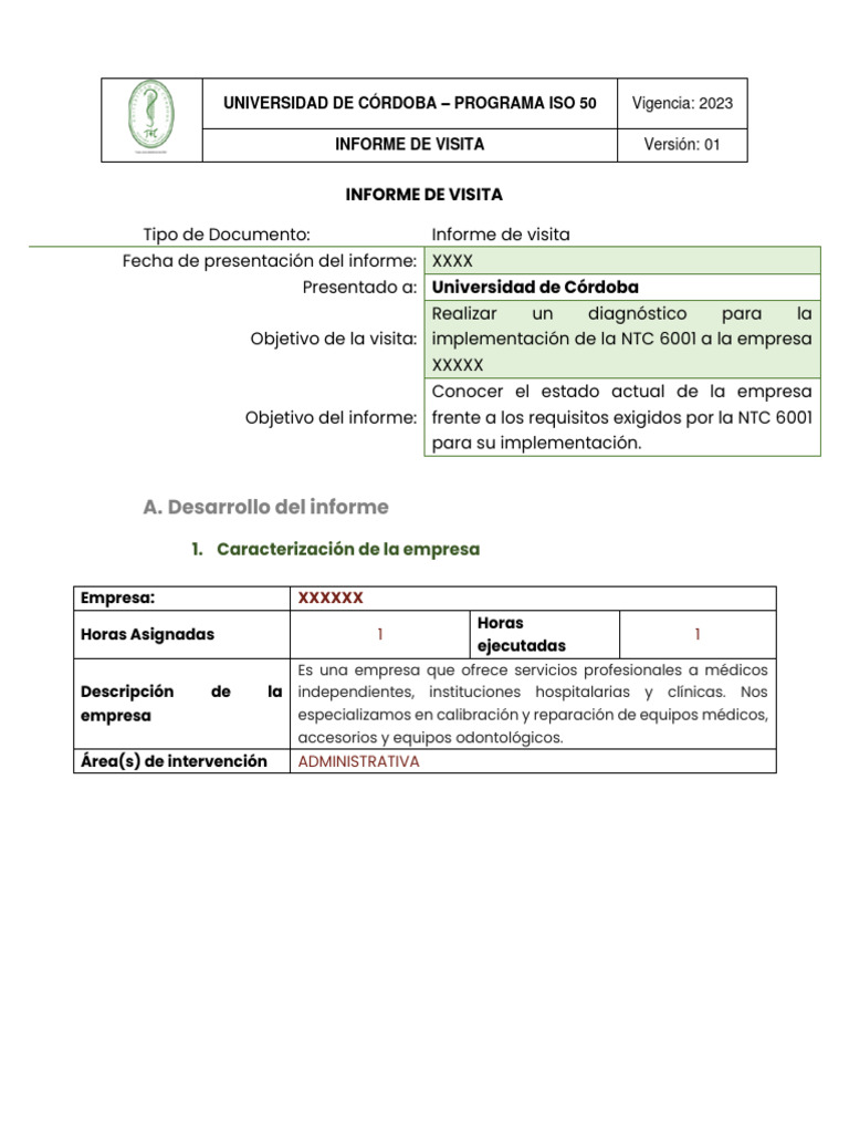 Informe Guía Diganostico 6001 | PDF | Business | Calidad (comercial)