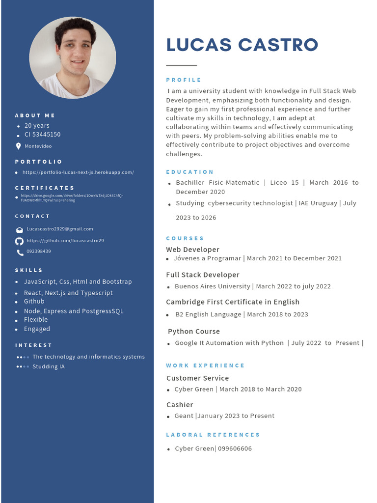 CV Lucas Castro EN | PDF | Software Engineering | World Wide Web