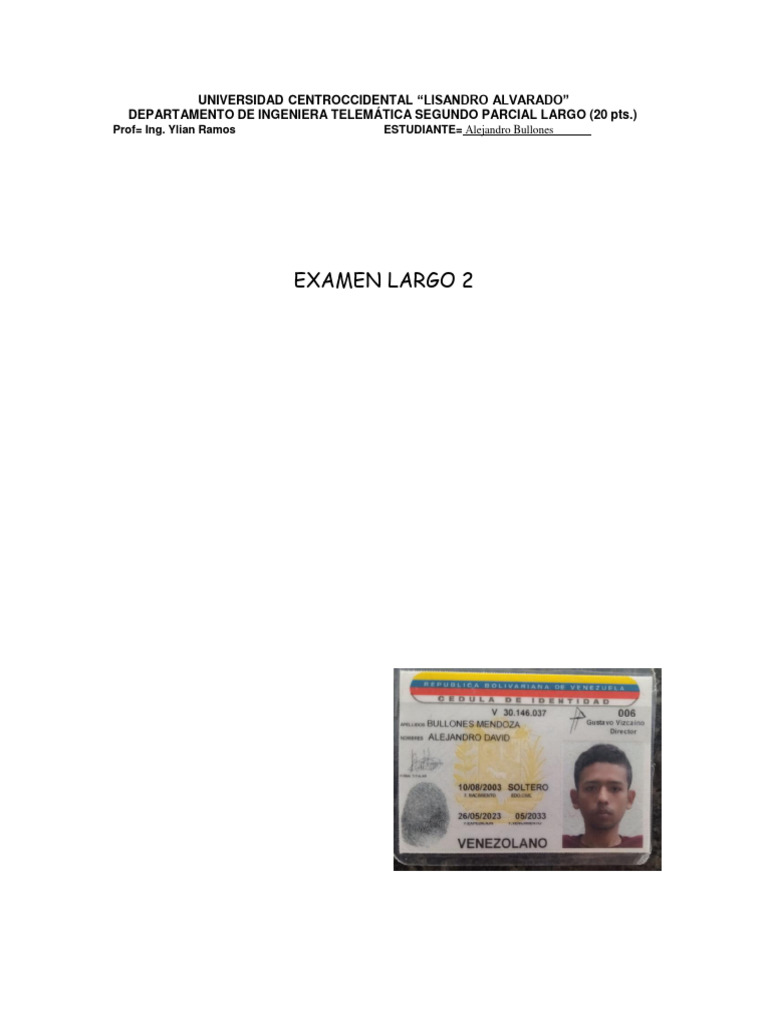 Entrega de Examen Parcial 2 | PDF