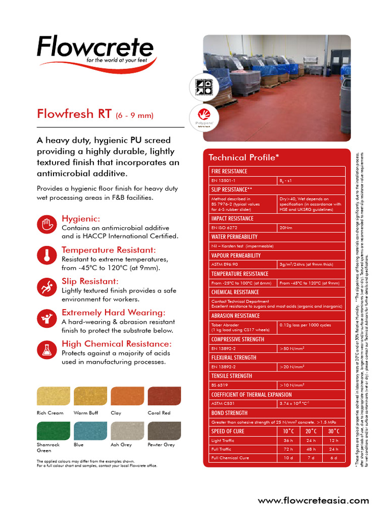 Flowfresh RT TDS | PDF | Food Safety | Concrete