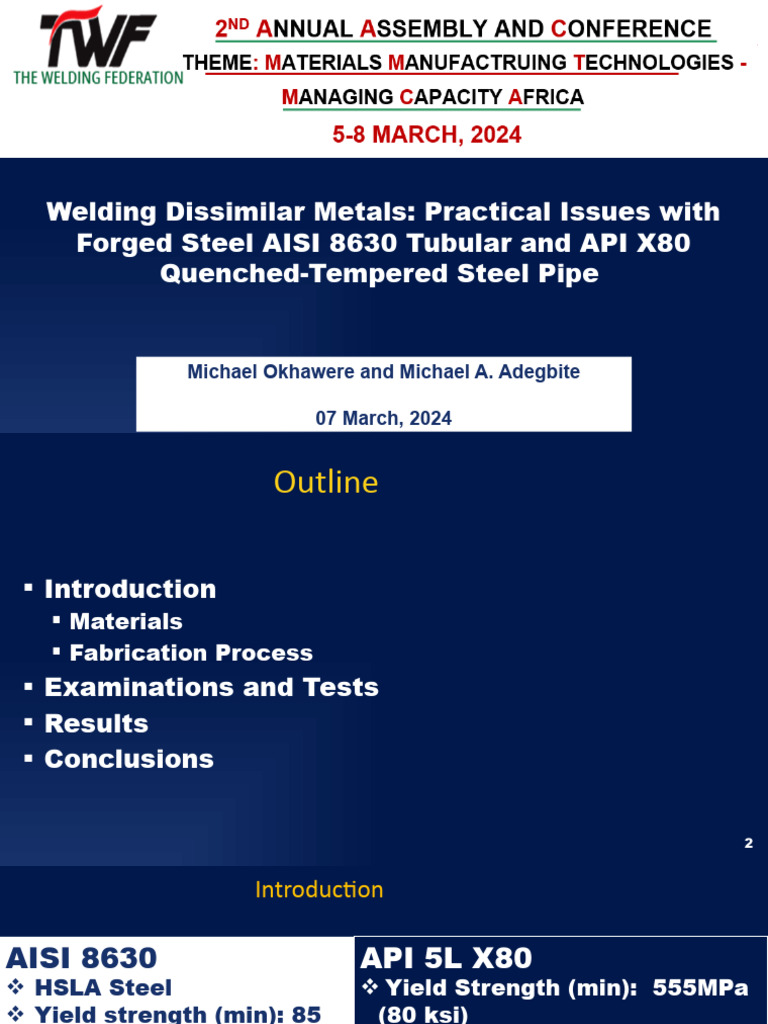 Welding Dissimilar Metals Practical Issues With Forged Steel AISI 8630 ...