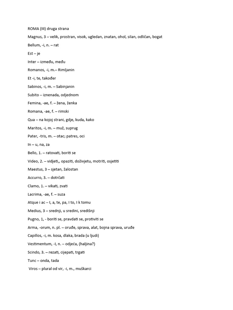 Latinski Roma(III) | PDF