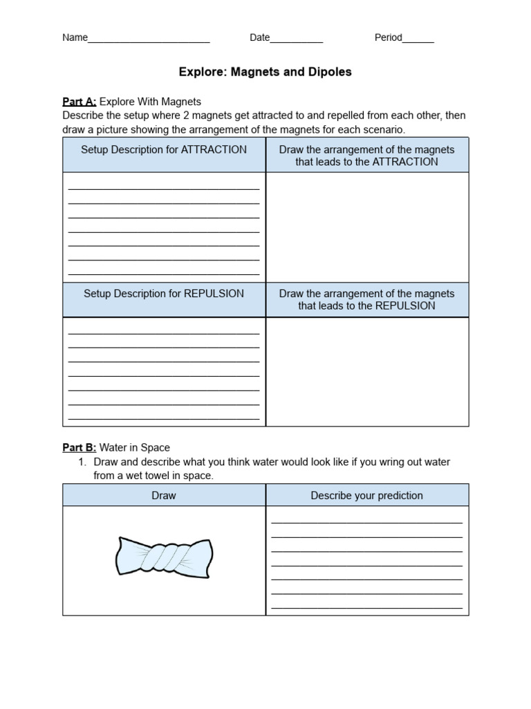 Explore Magnets and Dipoles Worksheet | PDF | Dipole | Magnet