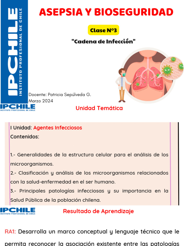 Clase N°3 Cadena de Infección | PDF | Epidemiología | Infección