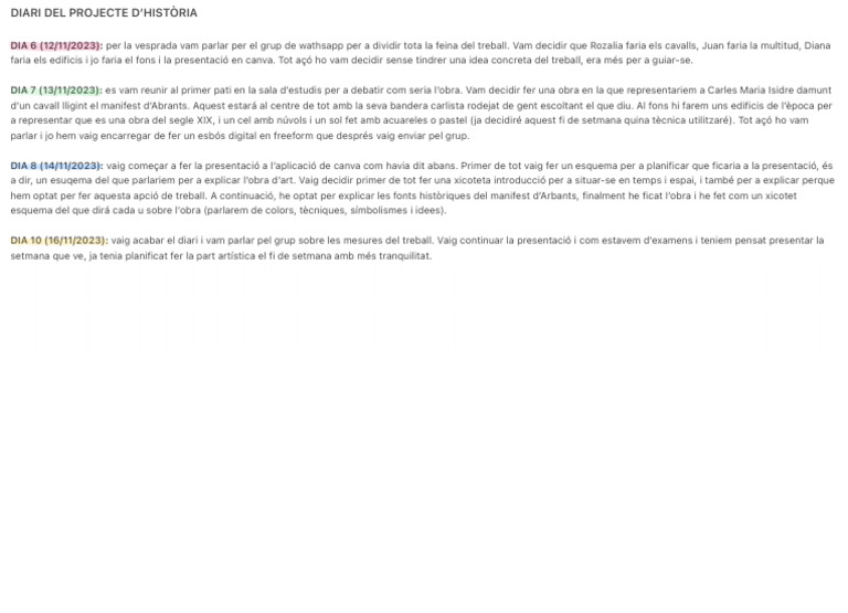 Diari Del Projecte D'història 2 | PDF