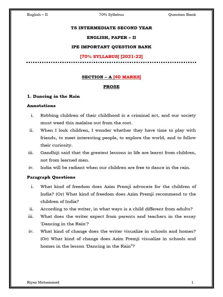Question Bank | PDF