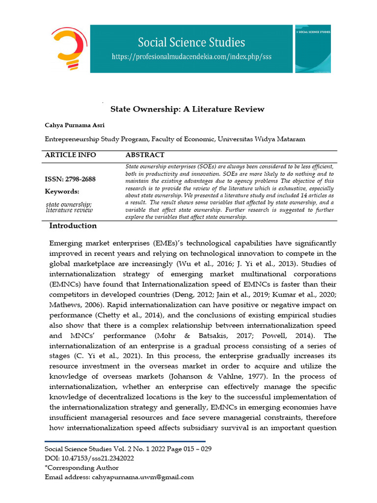 GROUP 24-State Ownership and Innovation & Entrepreneurship | PDF ...