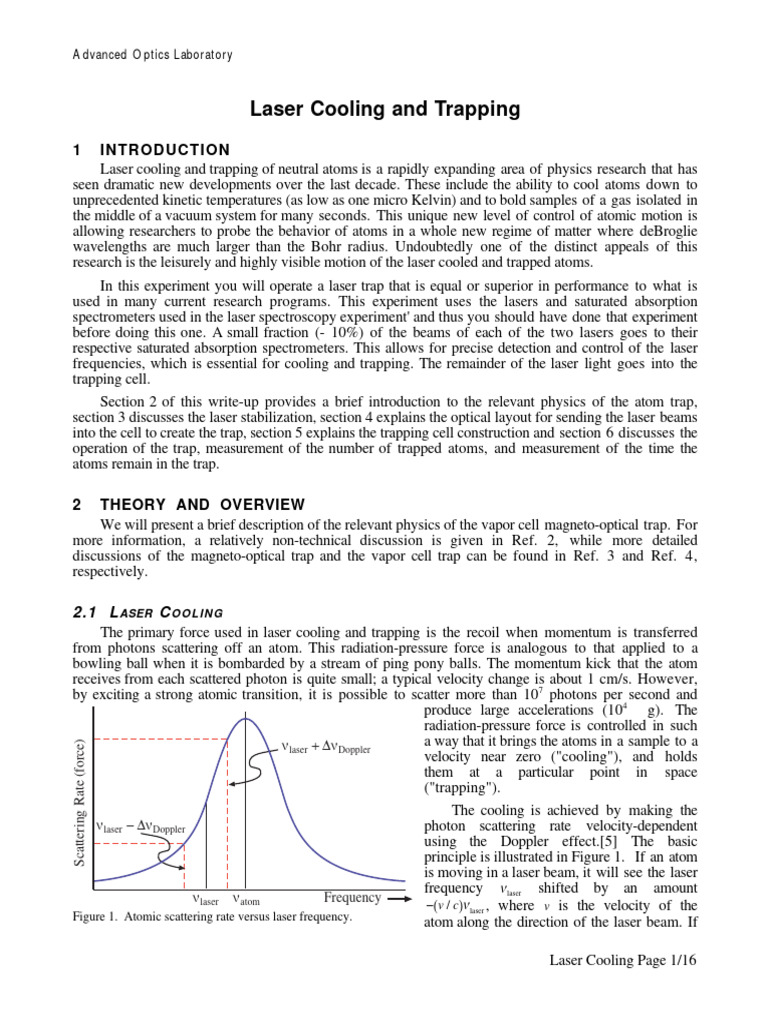 Laser Cooling and Trapping Overview | PDF | Laser | Electromagnetism