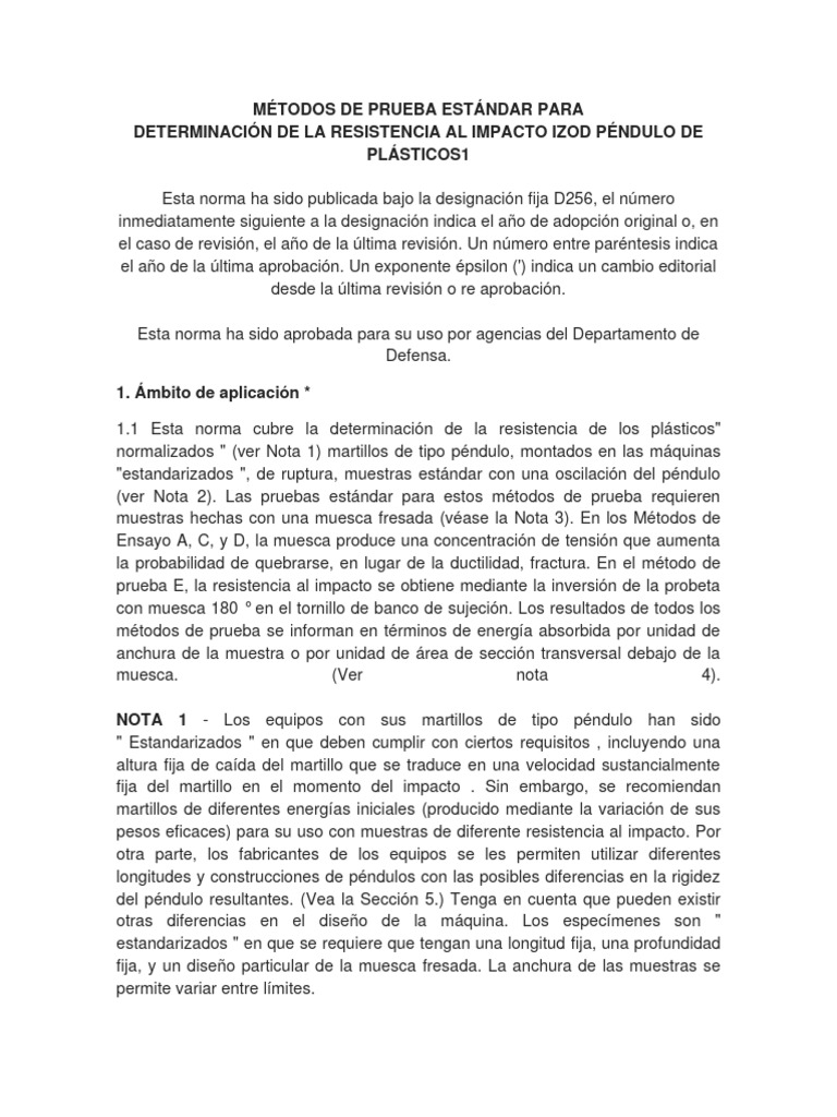 Astm D256 | PDF | Fractura | Tornillo