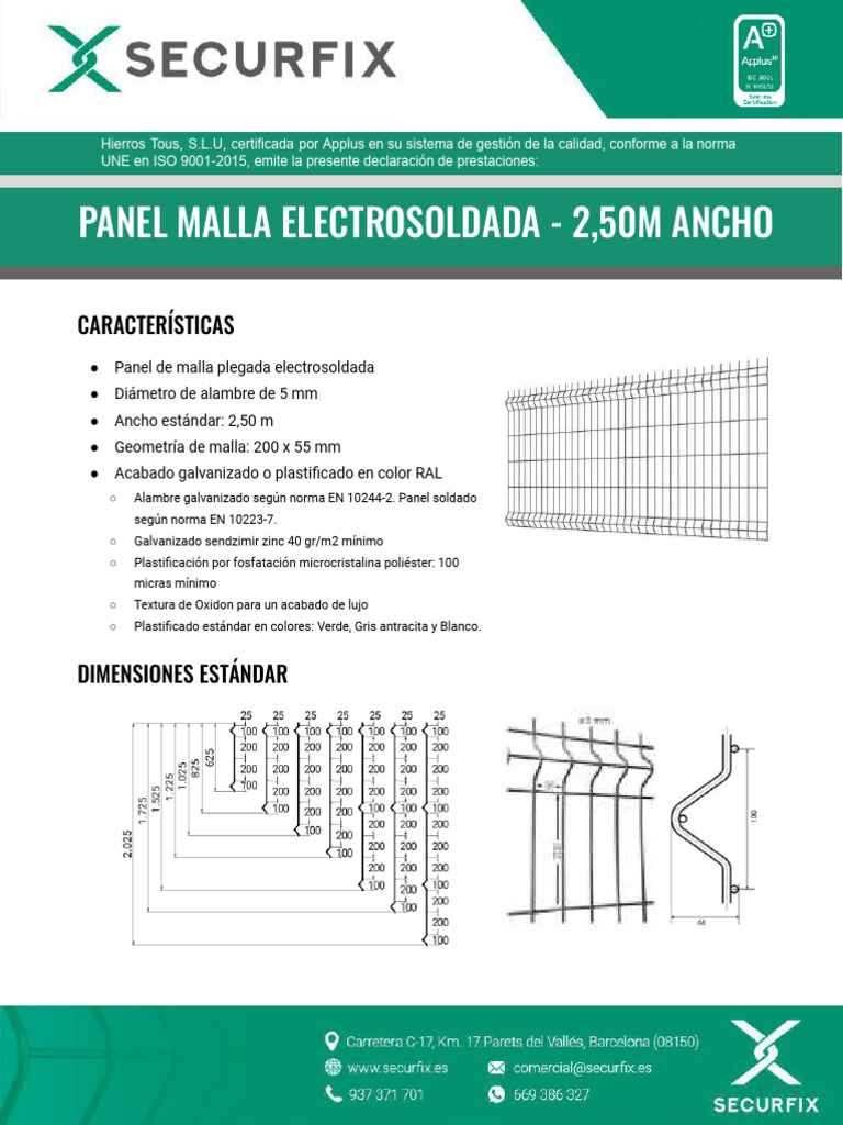 Ficha_Panel_Malla_Electrosoldada | PDF