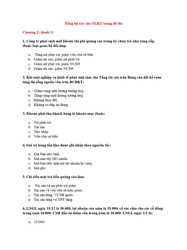 trắc nghiệm NLKT đề thi | PDF