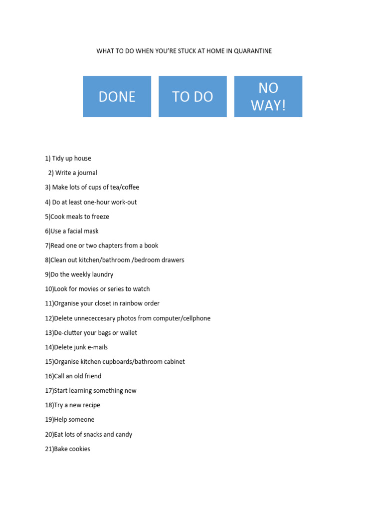 What To Do When You Are Stuck at Home | PDF