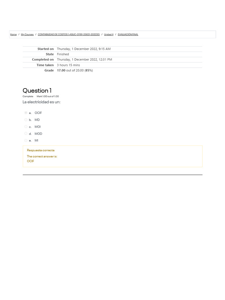 EVALUACIÓN FINAL_ CONTABILIDAD DE COSTOS | PDF | Contabilidad | Presupuesto