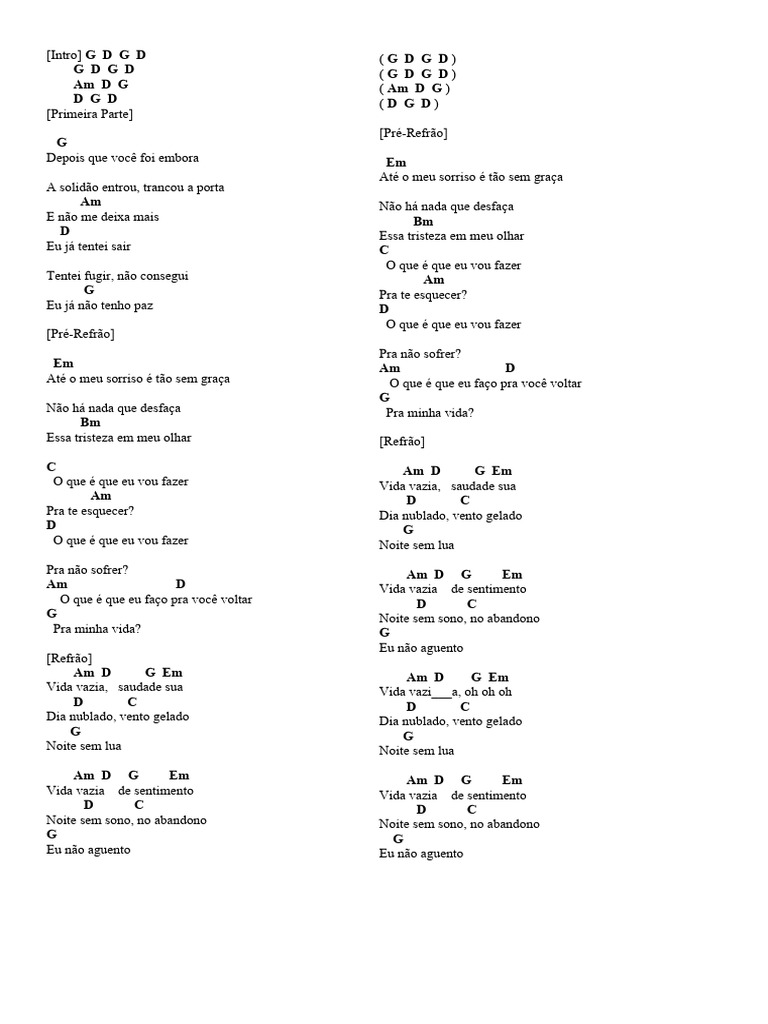 Vida Vazia Cifra | PDF