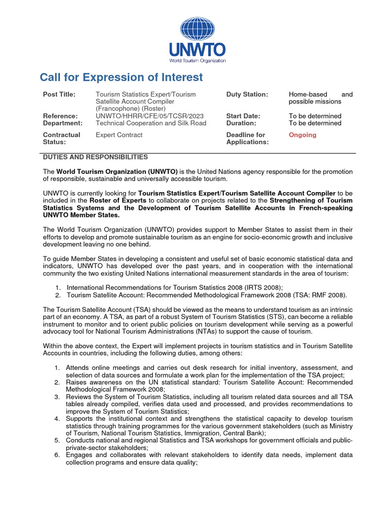 2023.cfe .Tse .Rdaf .TCSR .STTC - 1 | PDF | Statistics | Tourism