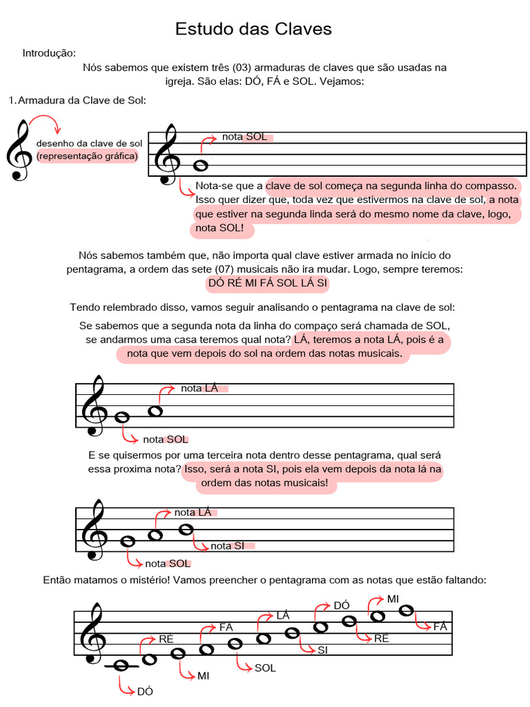 Aula de Claves | PDF | Clave | Teoria da Música