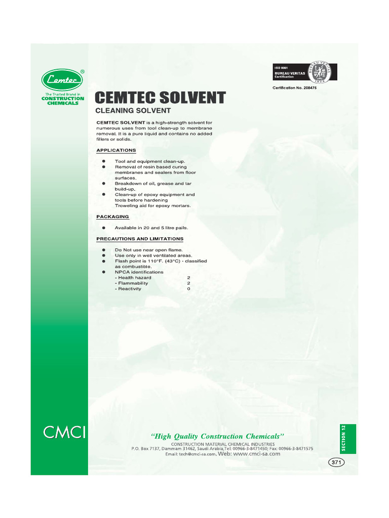 Cemtec Solvent | PDF