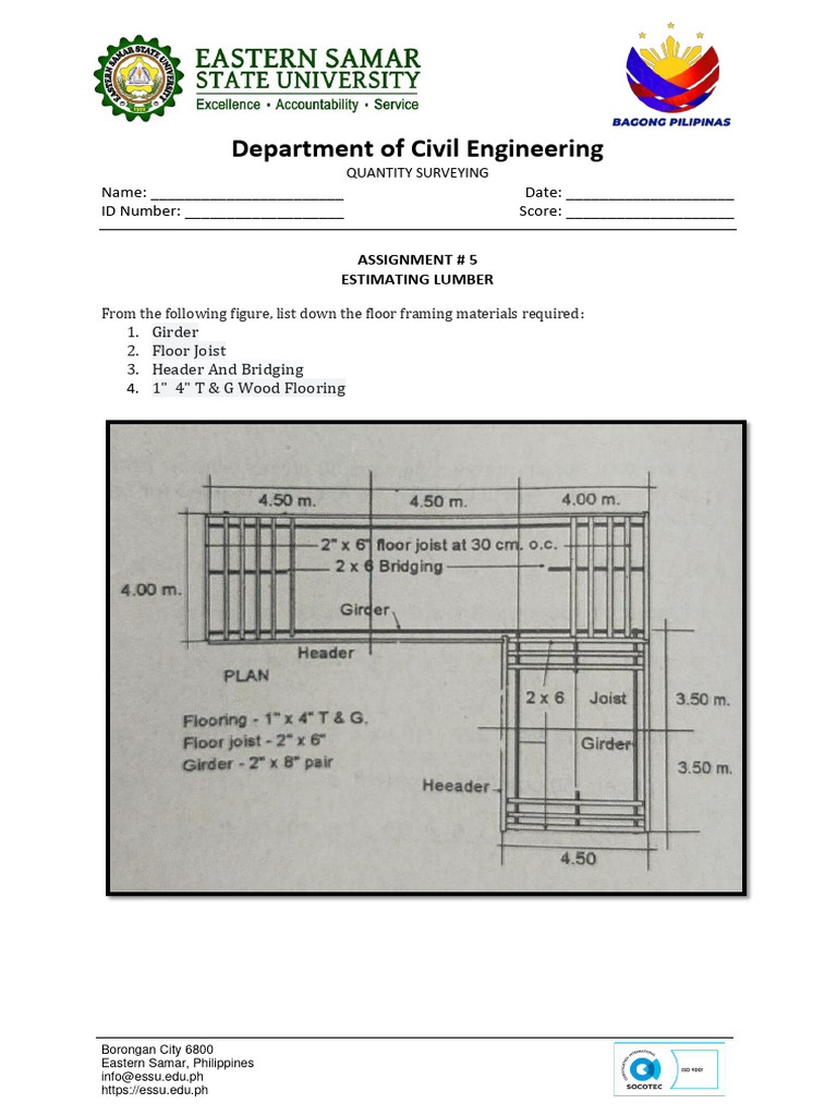 Assignment #5 - Estimating Lumber 2024 | PDF