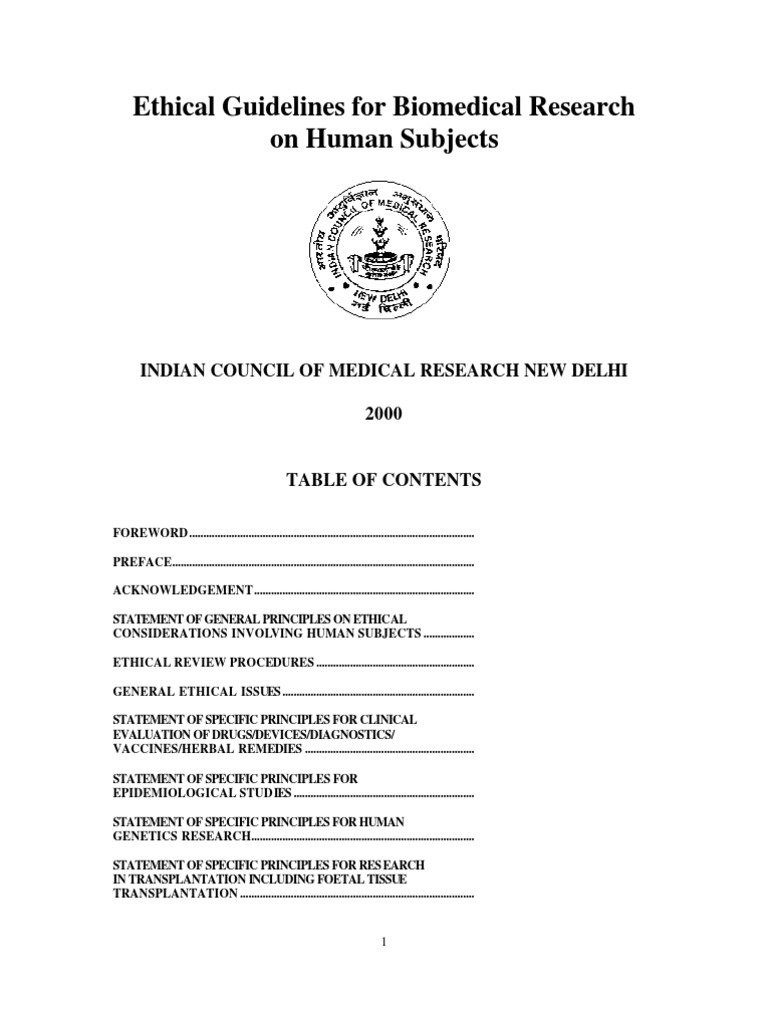 ICMR Ethical Guidelines for Research | PDF | Informed Consent ...