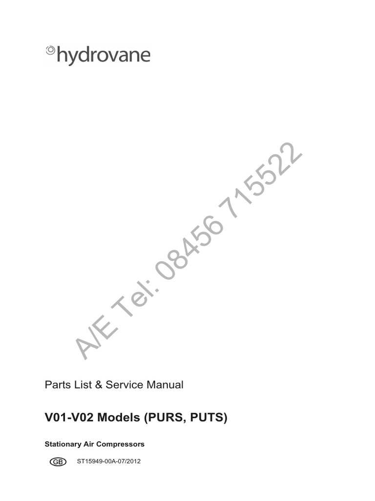 Hv01 Hv02 User And Parts Pdf Valve Pipe Fluid Conveyance