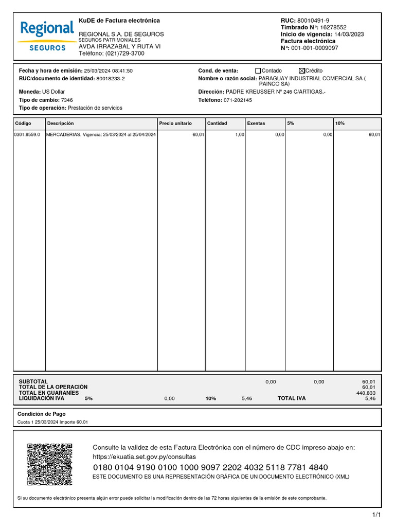 Factura Electrónica KuDE - PAINCO SA | PDF | Pagos | Bancario
