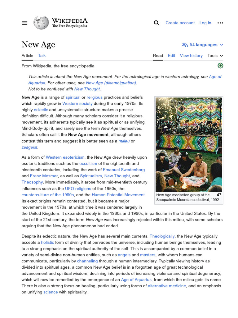En Wikipedia Org Wiki New - Age | PDF | New Age | Western Esotericism